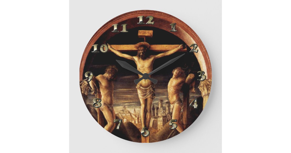 The Crucifixion of Jesus by Vincenzo Foppa - 1456 Large Clock | Zazzle