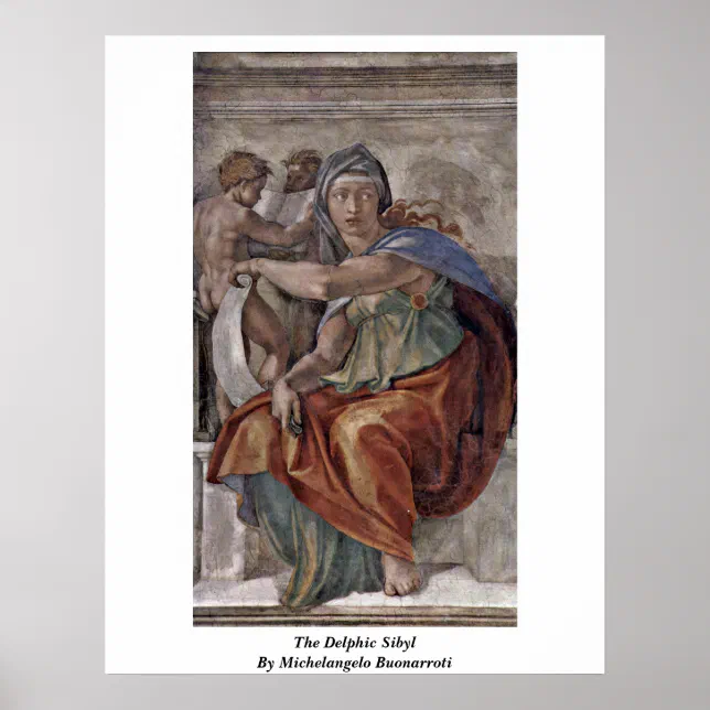 The Delphic Sibyl By Michelangelo Buonarroti Poster | Zazzle