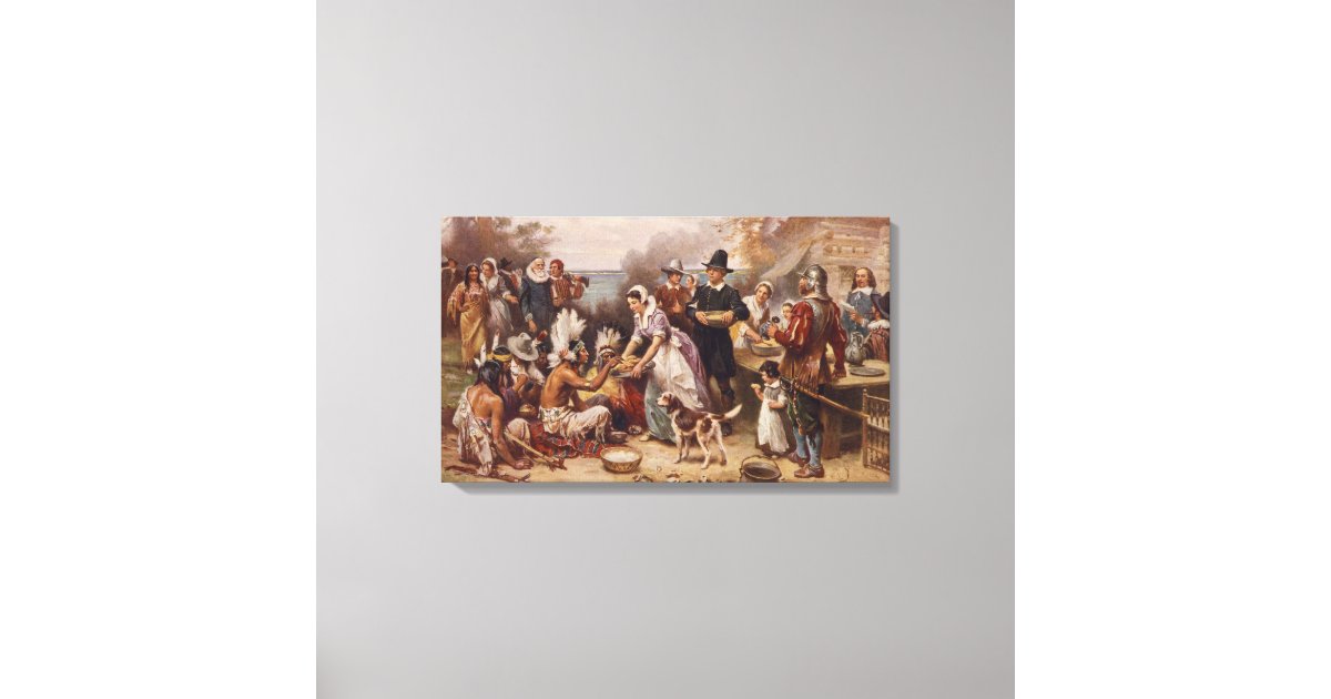 The first Thanksgiving 1621 | c.1932 Canvas Print | Zazzle