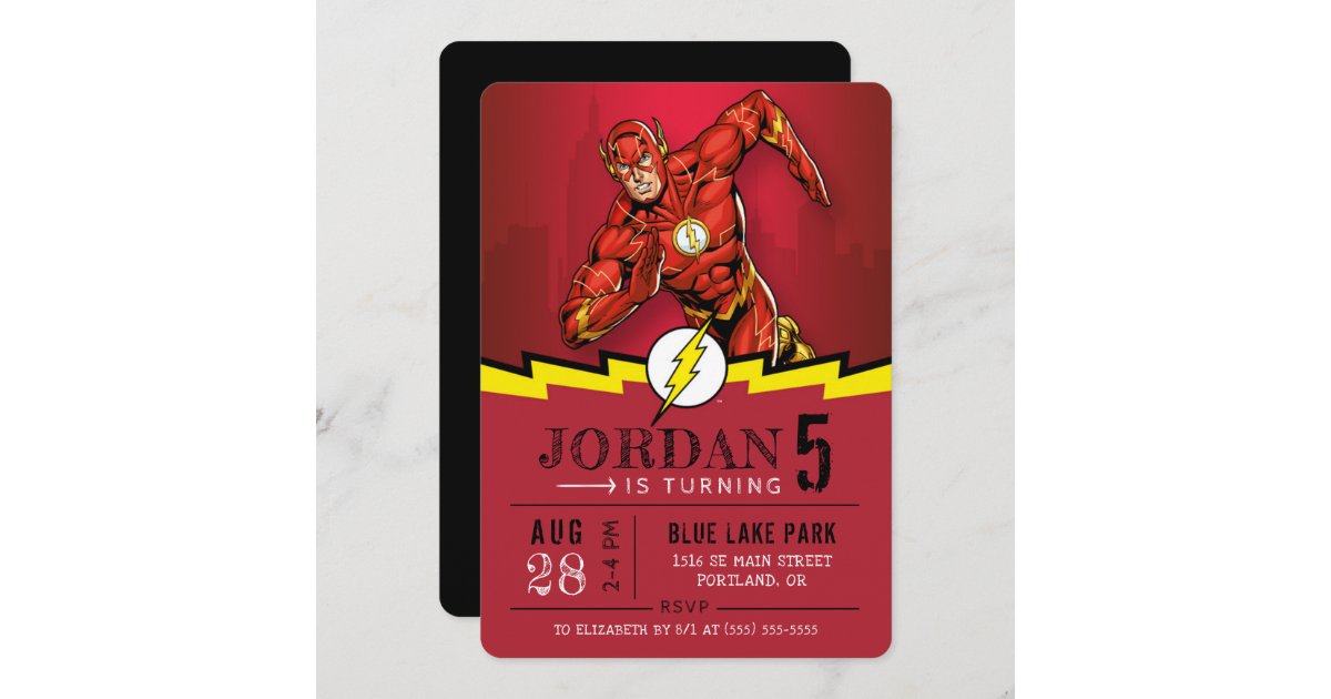 The Flash | Happy Birthday Invitation | Zazzle