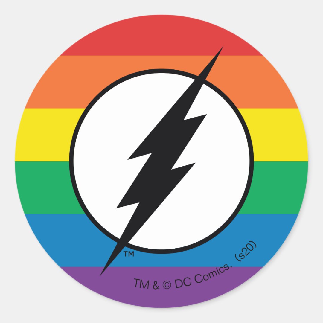 The Flash Rainbow Logo Classic Round Sticker | Zazzle