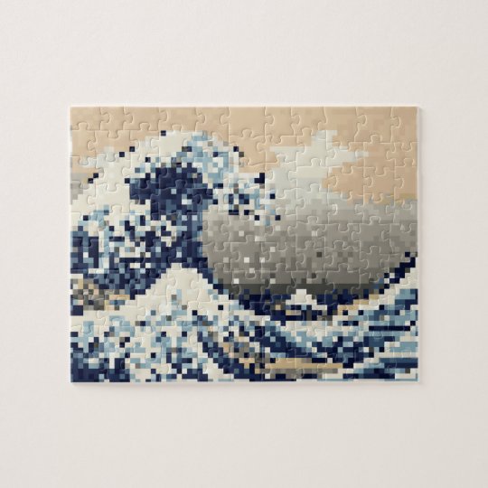 The Great Wave off Kanagawa 8 Bit Pixel Art Jigsaw Puzzle | Zazzle.co.uk