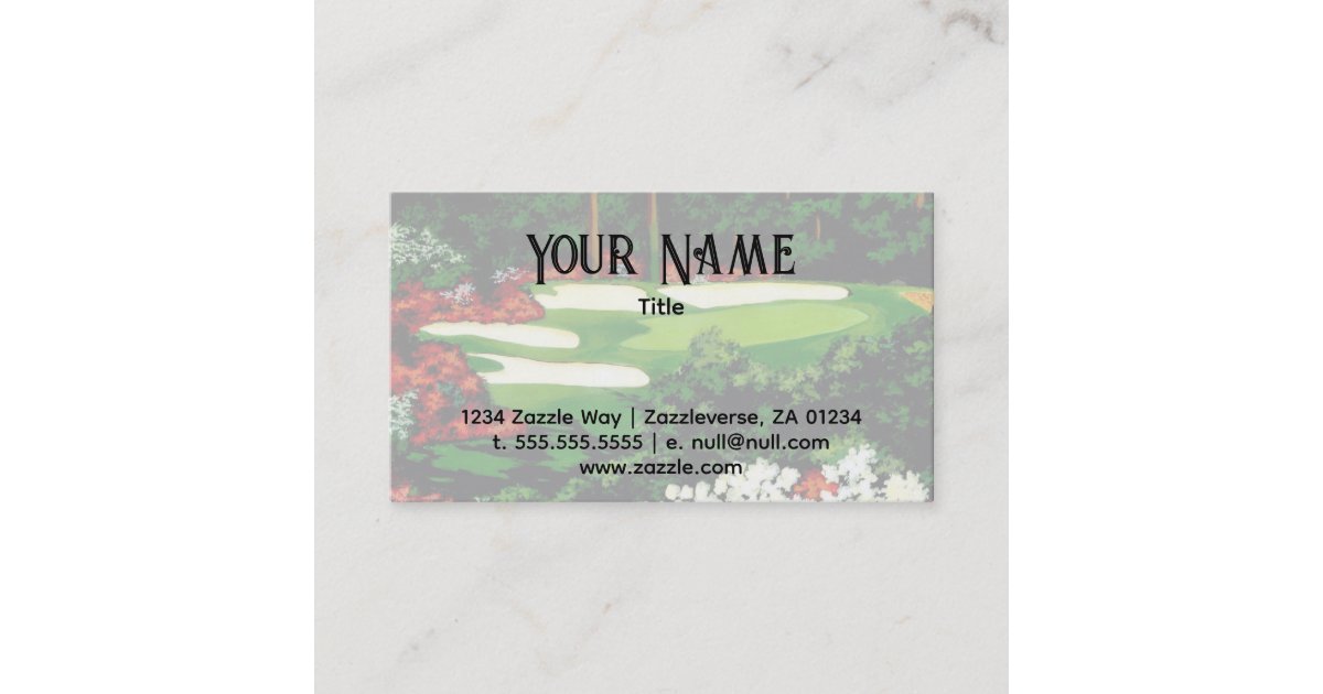 The Greens, golf course Business Card | Zazzle