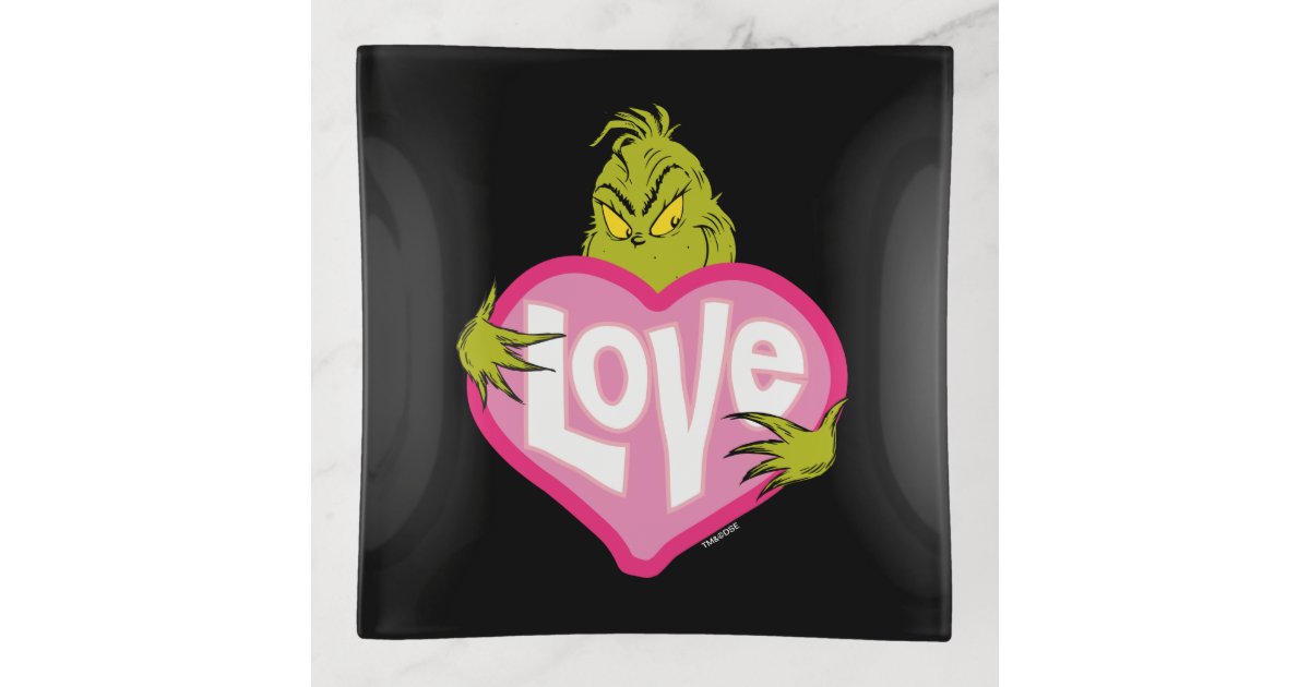 The Grinch | Love Pink Heart Trinket Trays | Zazzle