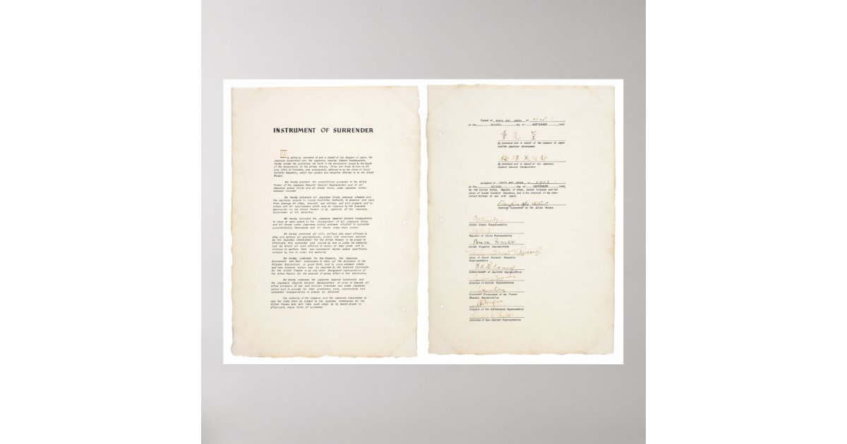 The Japanese Instrument of Surrender (1945) Poster | Zazzle