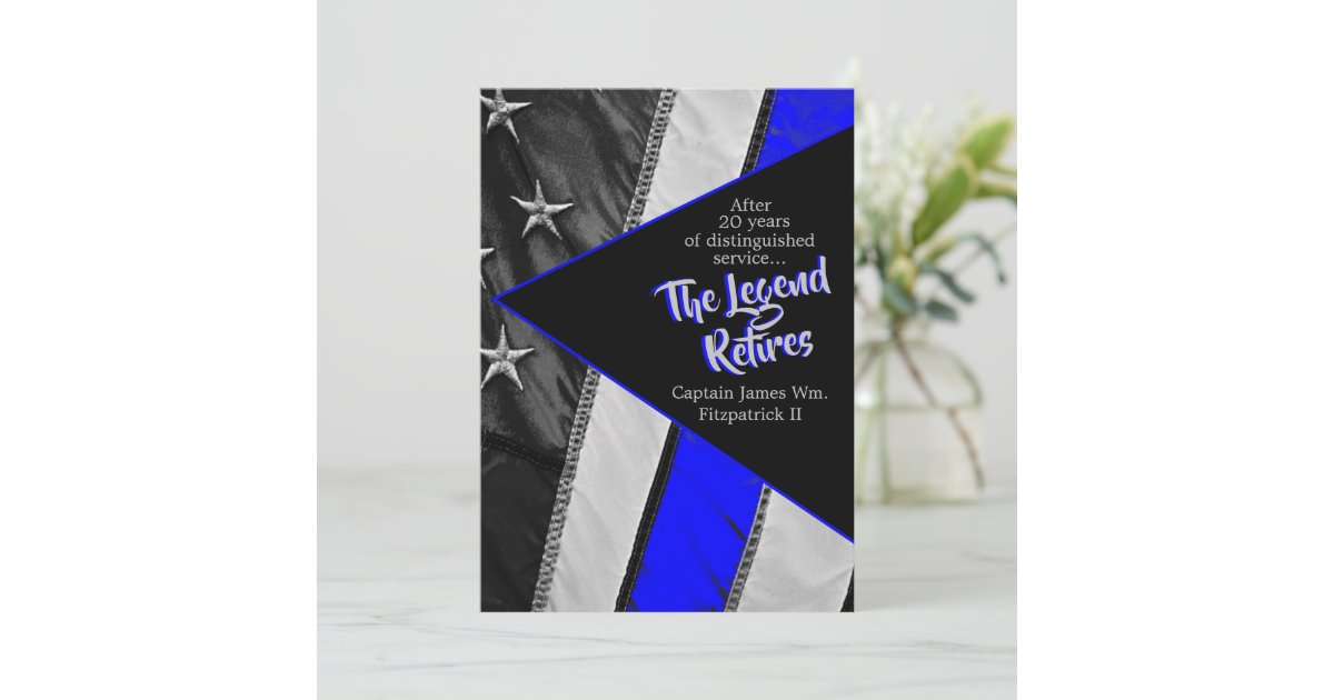 The Legend Retires Police Retirement Party Invitation | Zazzle