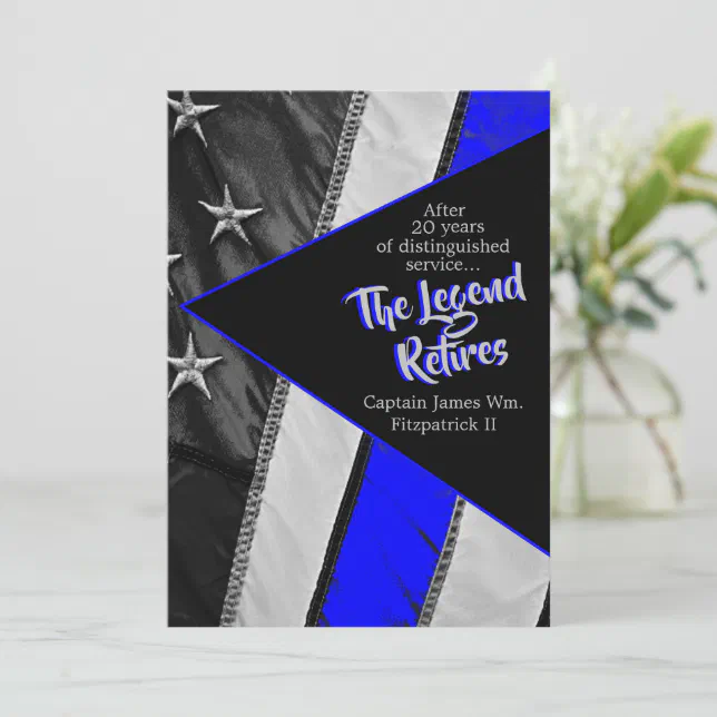 The Legend Retires Police Retirement Party Invitation | Zazzle