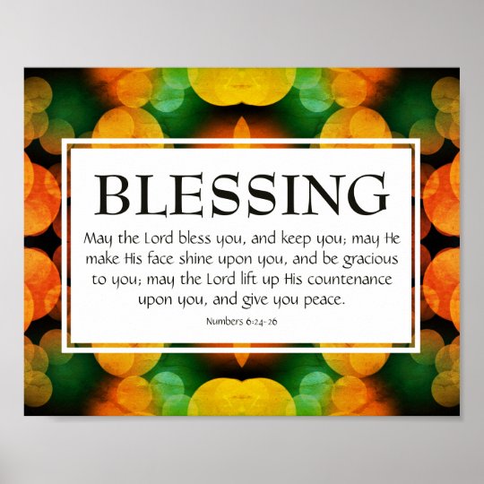 THE LORD BLESS YOU | Numbers 6:24-26 BLESSING Poster | Zazzle.co.uk