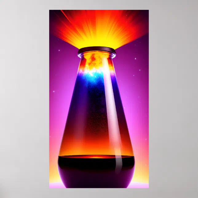 The Magic Bottle | Lava lamp | Gradient | AI Poster | Zazzle
