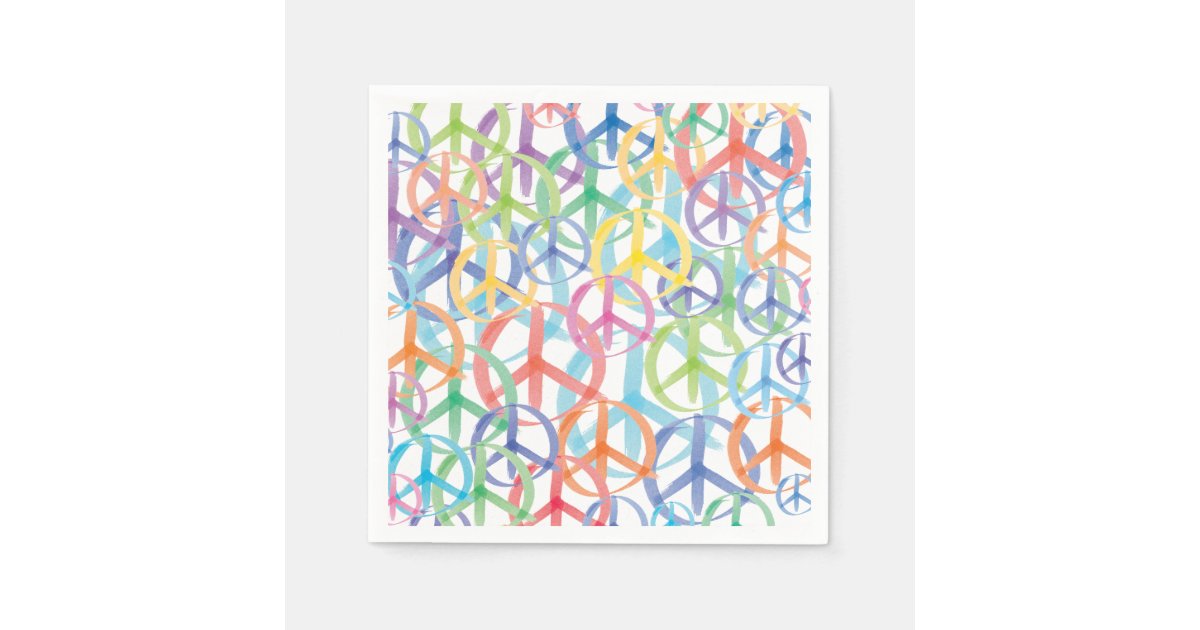 The Many Colours of Peace Signs Napkin | Zazzle