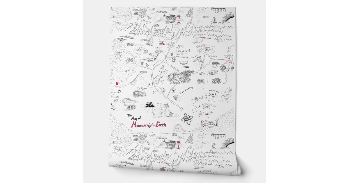 The Map of Manuscript Earth Wallpaper | Zazzle