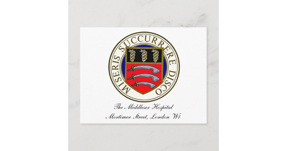 The Middlesex Hospital Logo Postcard | Zazzle