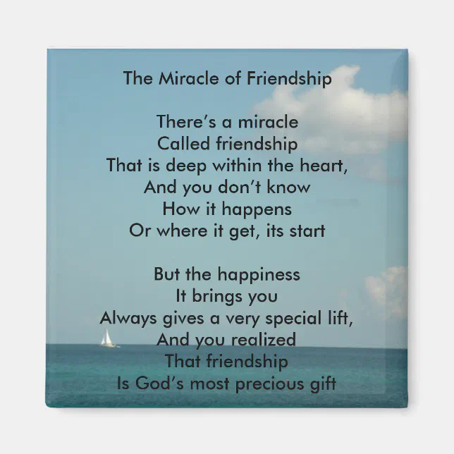 The Miracle of Friendship Magnet | Zazzle
