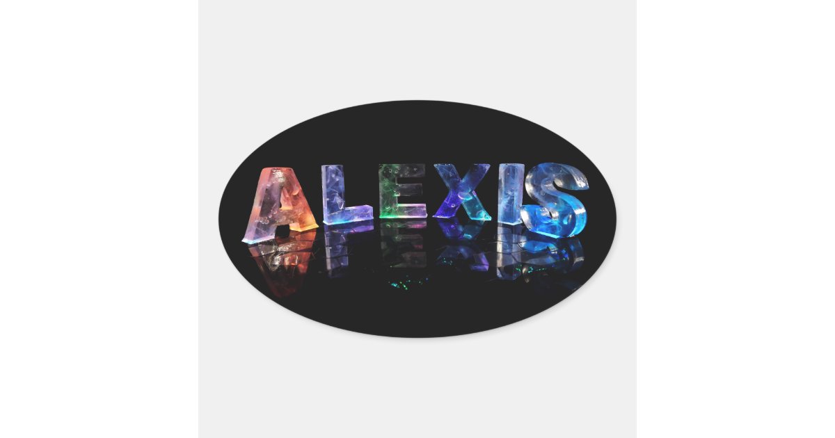 The Name Alexis in Lights Oval Sticker | Zazzle.co.uk