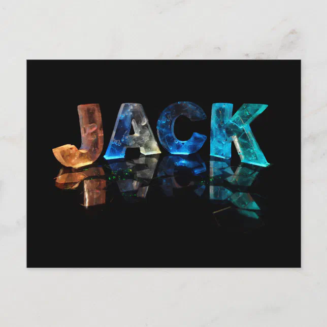 The Name Jack in 3D Lights (Photograph) Postcard | Zazzle