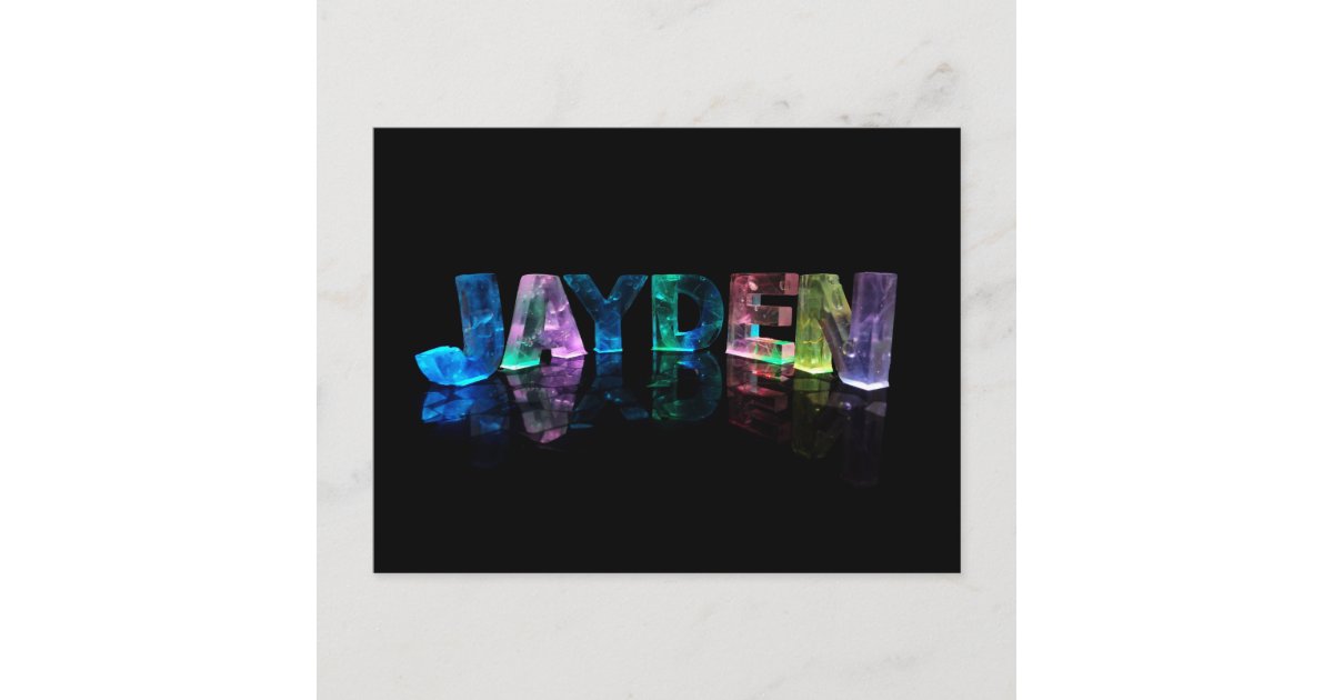 The Name Jayden in 3D Lights (Photograph) Postcard | Zazzle