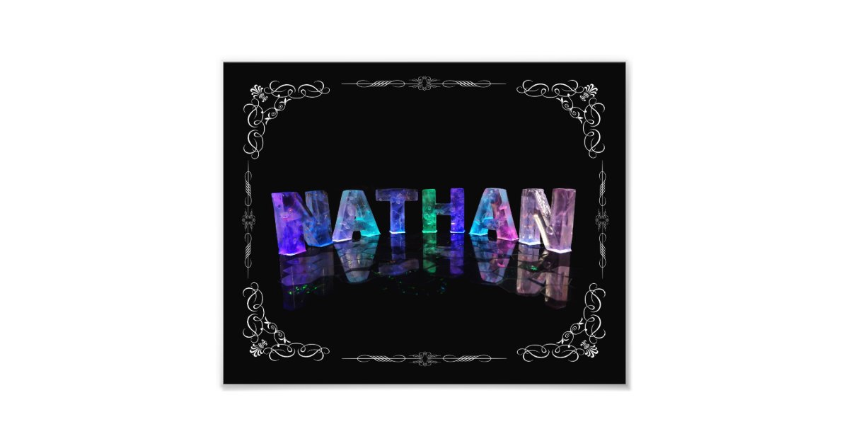 The Name Nathan - Name in Lights (Photograph Photo Print | Zazzle