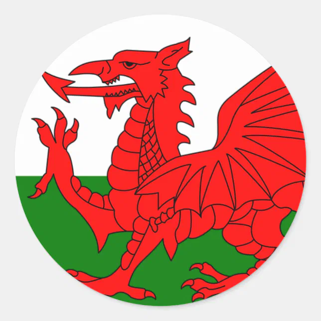 The Red Dragon [Flag of Wales] Classic Round Sticker | Zazzle