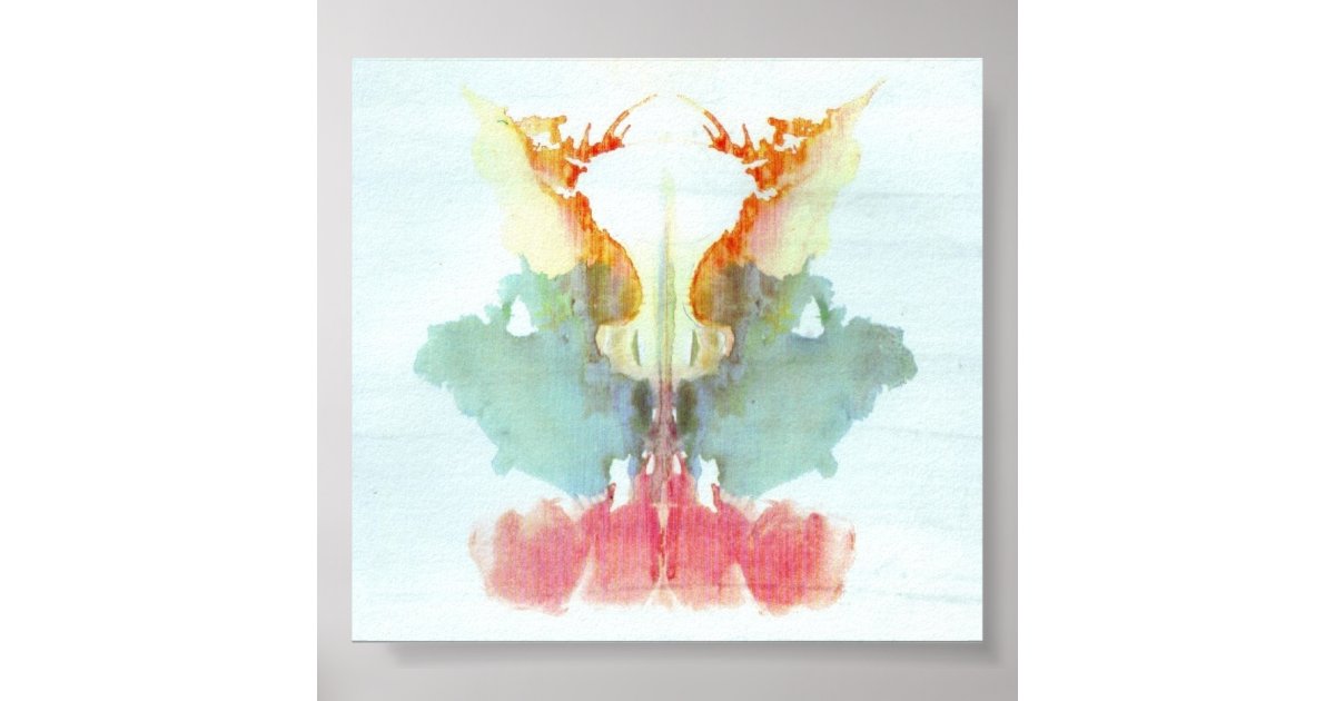 The Rorschach Test Ink Blots Plate 9 Poster | Zazzle