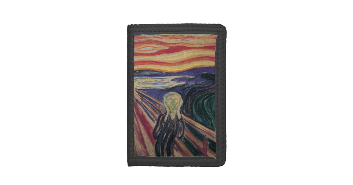 The Scream by Edvard Munch, Vintage Expressionism Tri-fold Wallet | Zazzle
