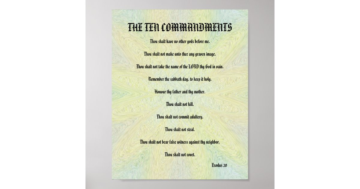 The Ten Commandments - Pastel Floral Poster | Zazzle