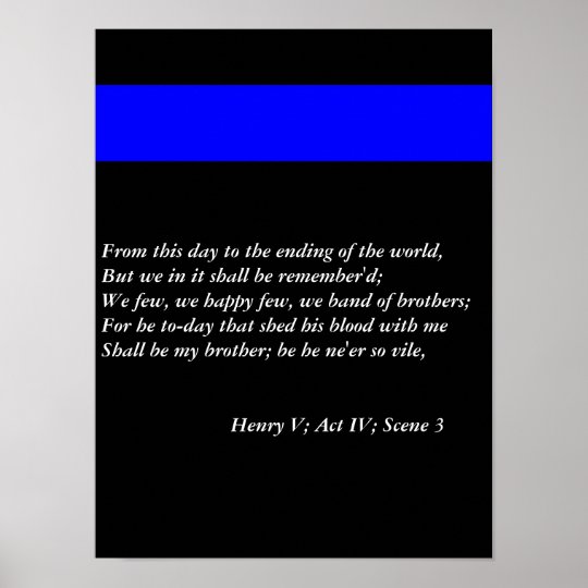 The Thin Blue Line Poster | Zazzle.co.uk