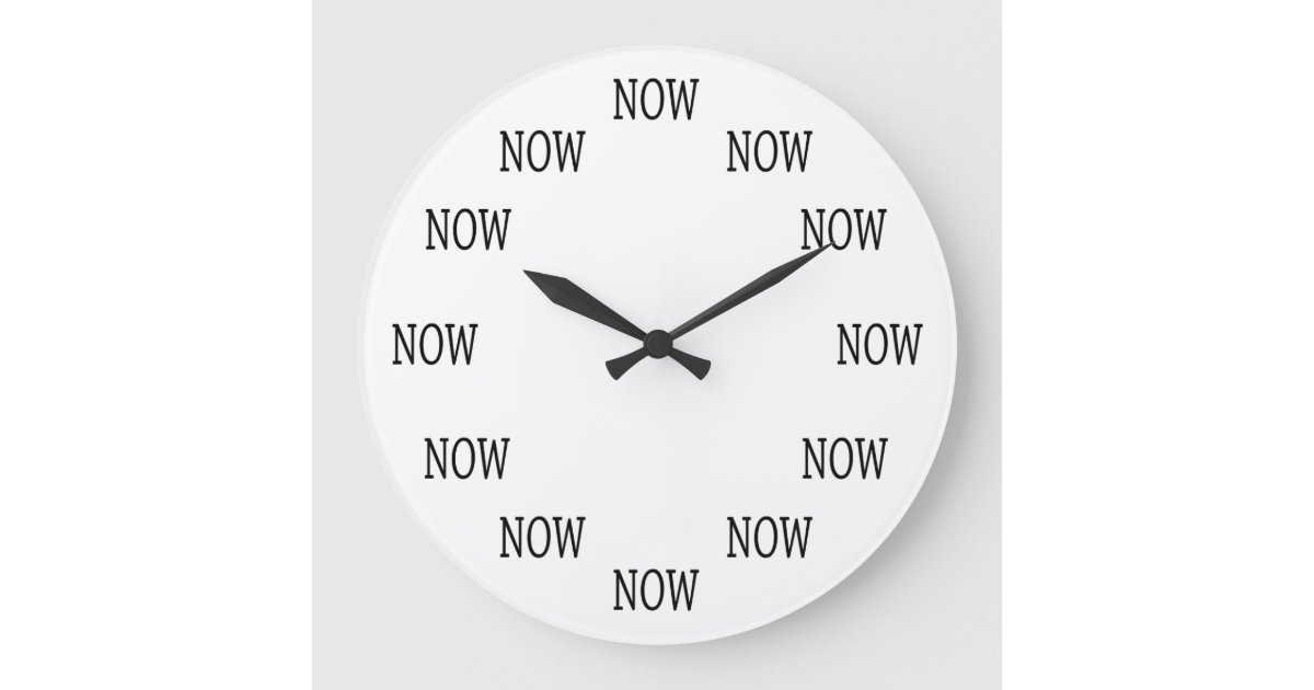 The Time is NOW wall clock | Zazzle