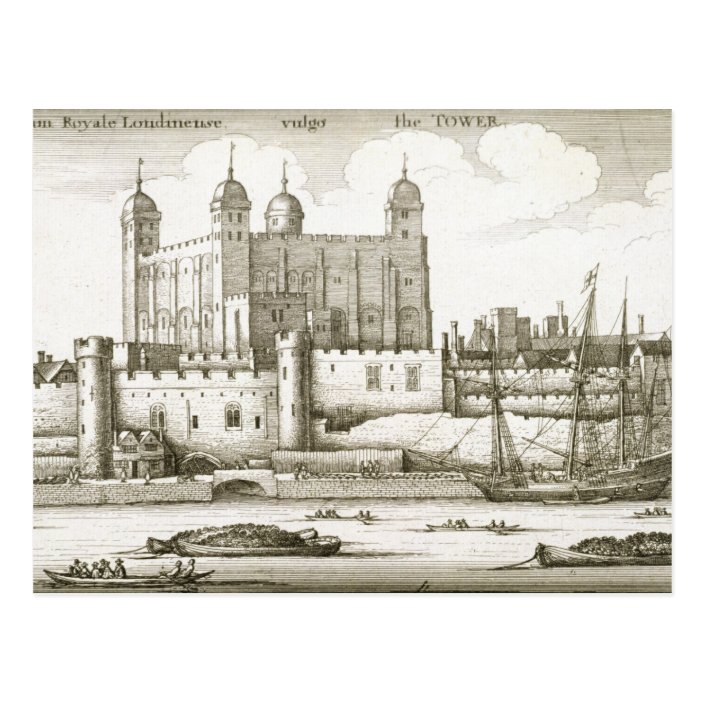 The Tower of London, 1647 (engraving) Postcard | Zazzle.co.uk