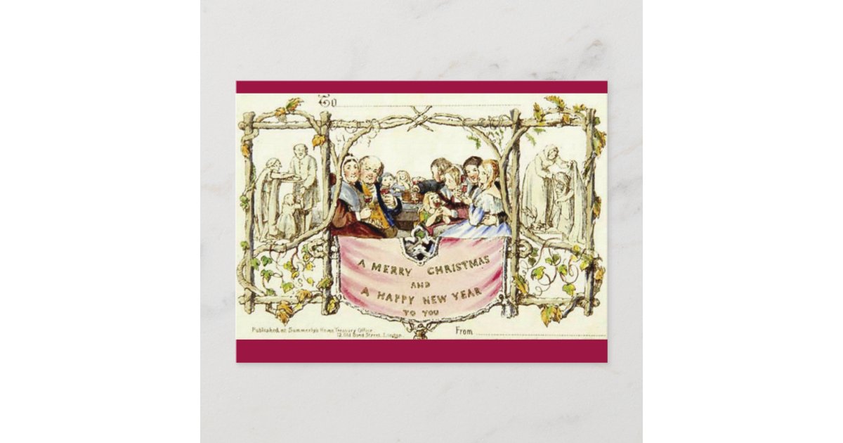 The Very First Christmas Card (1843) | Zazzle.co.uk