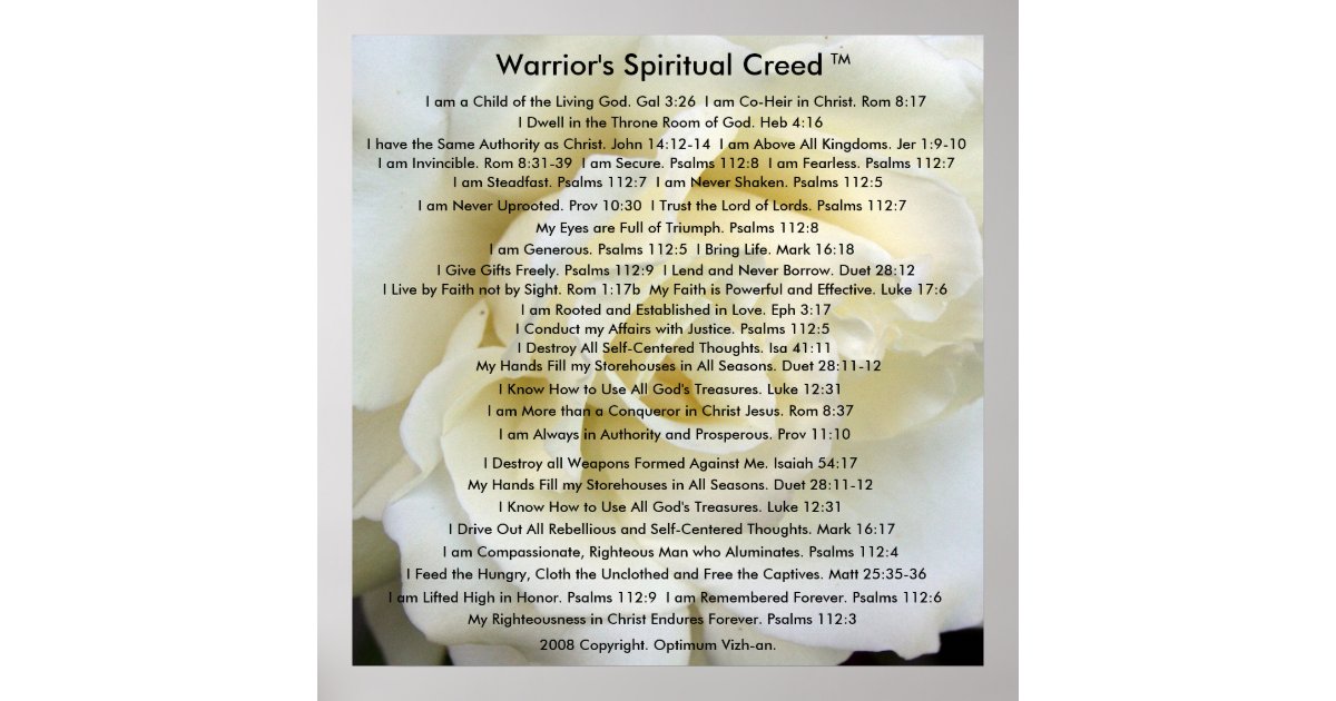 The Warriors Creed by WarriorsCreed Poster | Zazzle