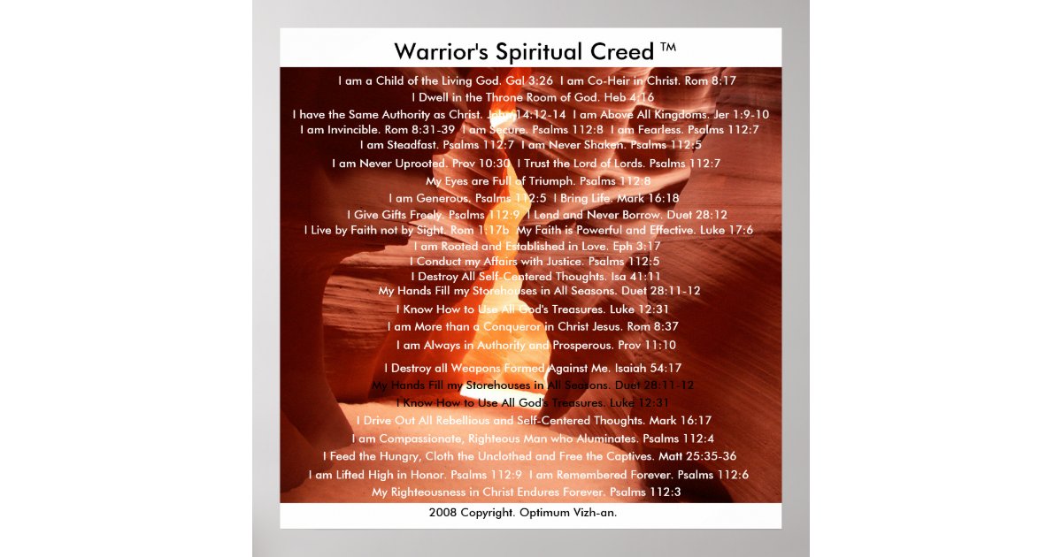 The Warriors Creed by WarriorsCreed Poster | Zazzle
