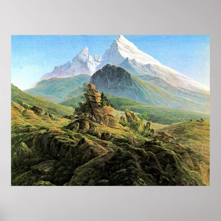 The Watzmann, fine art by Caspar David Friedrich Poster | Zazzle
