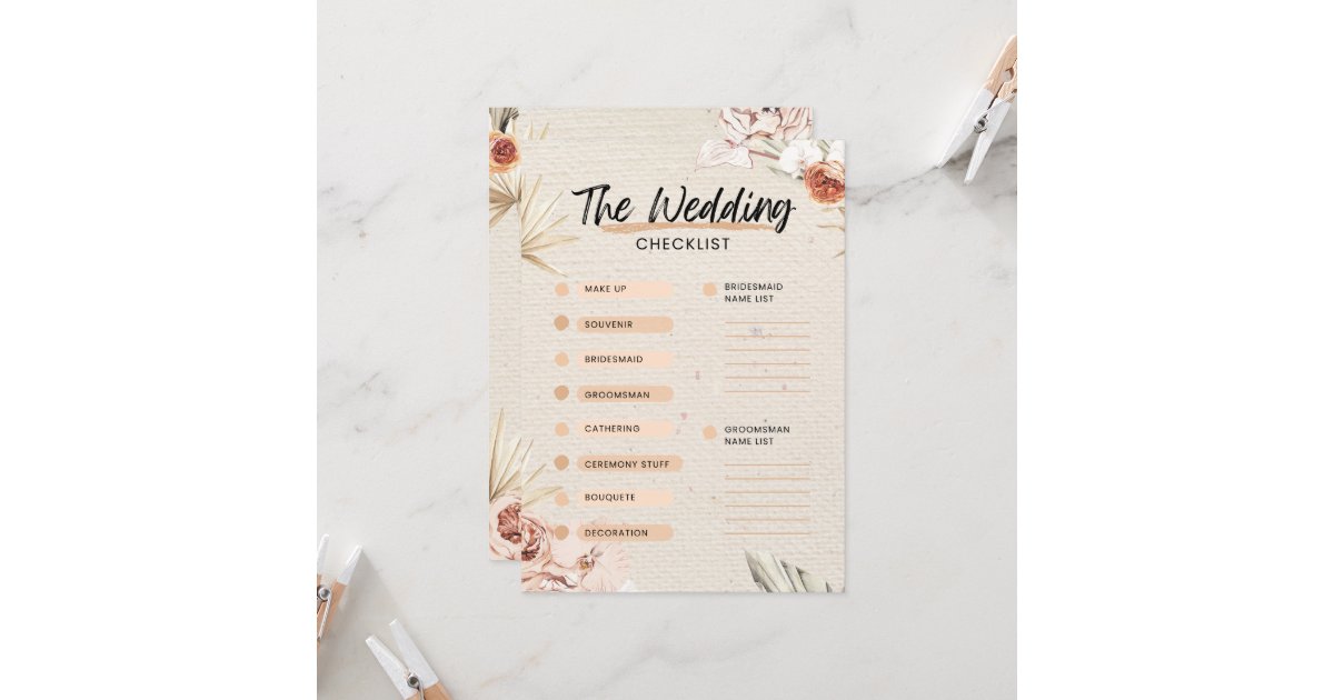 The Wedding Checklist Invitation | Zazzle