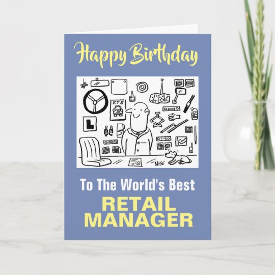 The Word's Best Retail Manager Happy Birthday Card | Zazzle.co.uk