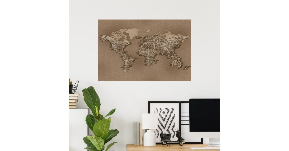 The World Map of Small Towns Poster | Zazzle