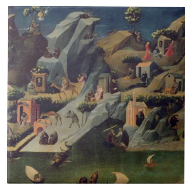Thebaid, c.1410 (tempera on panel) (see also 16294 tile | Zazzle