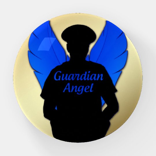 Thin Blue Line Guardian Angel Paperweight | Zazzle.co.uk