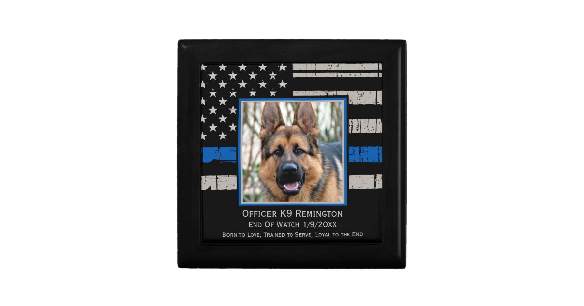 Thin Blue Line - Officer K9 EOW - Police Dog Photo Gift Box | Zazzle