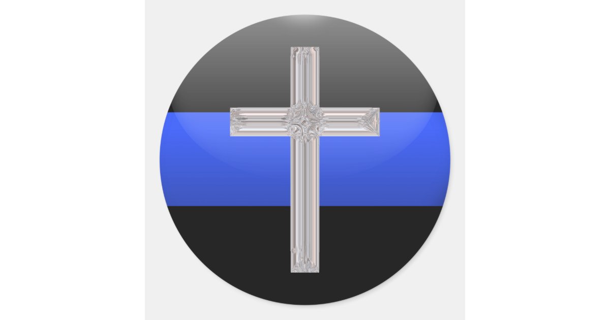 Thin Blue Line Prayer For Safety Classic Round Sticker | Zazzle