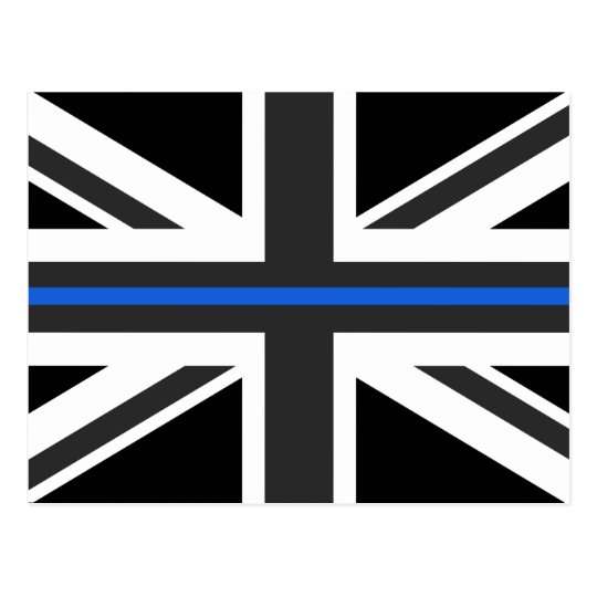 Thin Blue Line UK Flag Postcard | Zazzle.co.uk