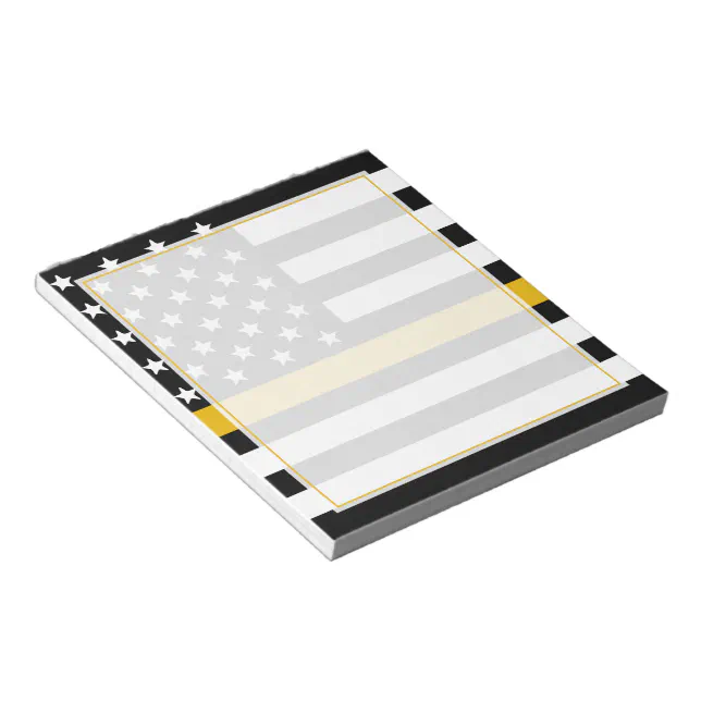 Thin Gold Line Flag 911 Emergency Dispatcher Notepad | Zazzle