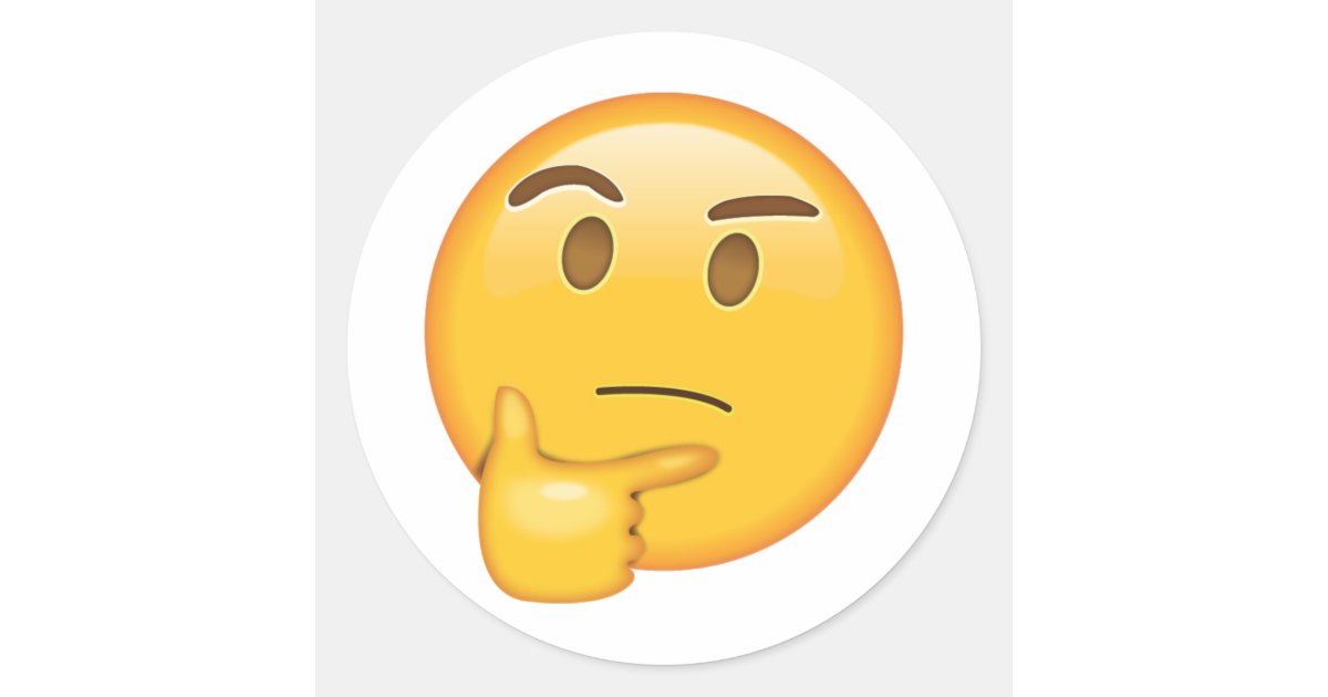 Thinking Face - Emoji Classic Round Sticker | Zazzle