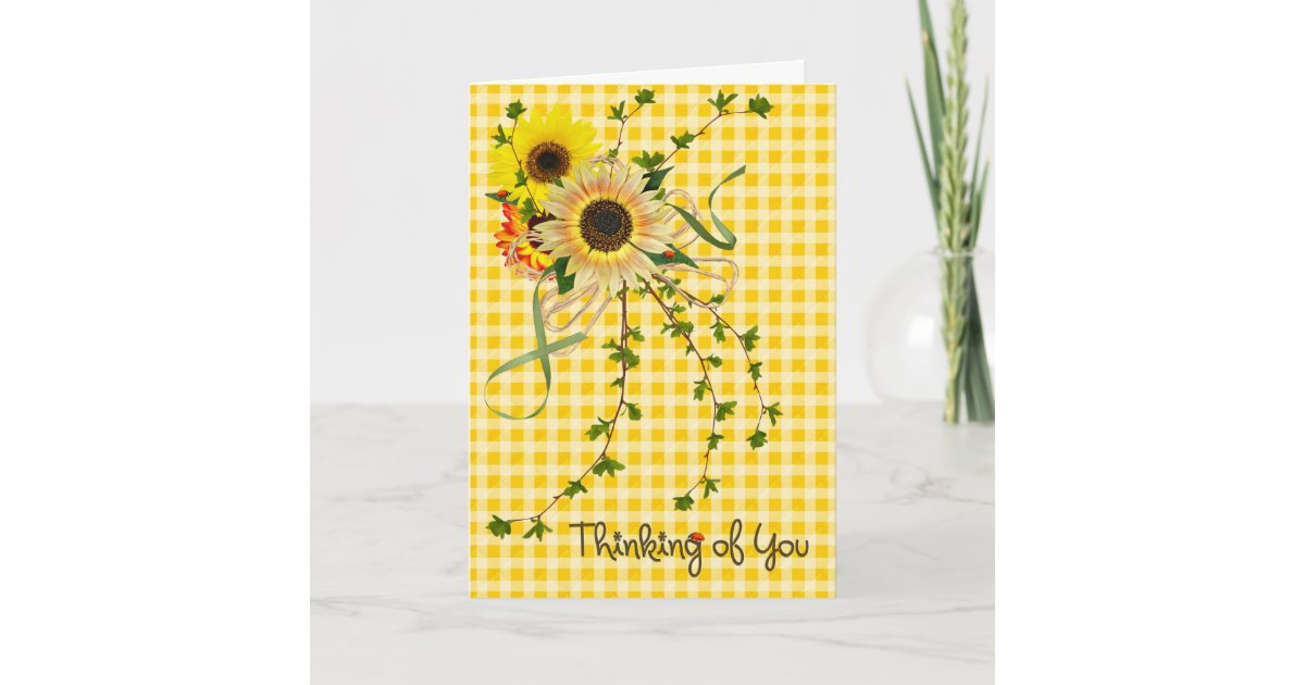 Thinking of You Sunflowers Card | Zazzle.co.uk