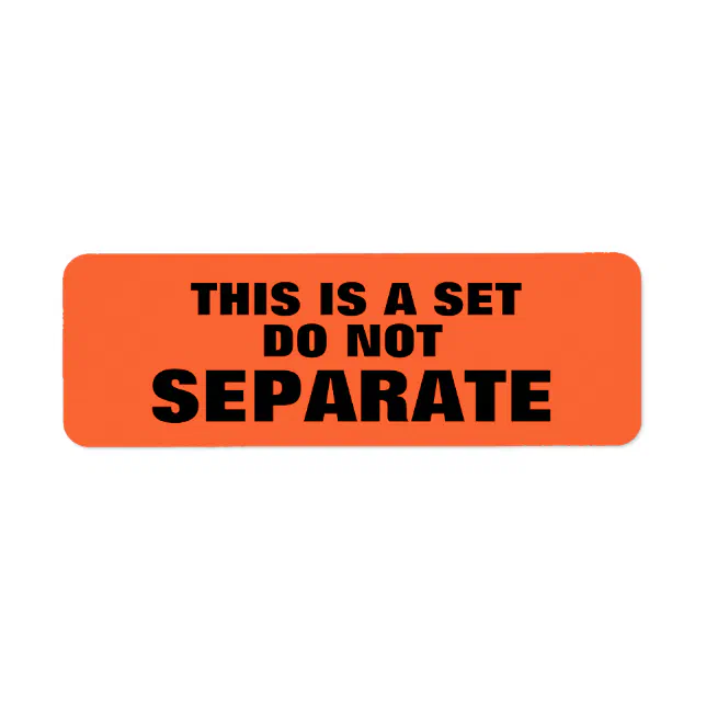 This Is A Set Do Not Separate Warning stickers | Zazzle