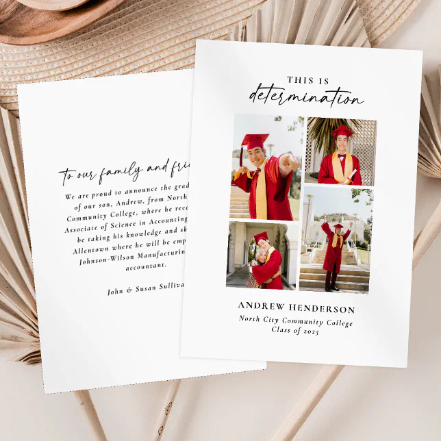 This is Determination Photo Graduation Announcement | Zazzle