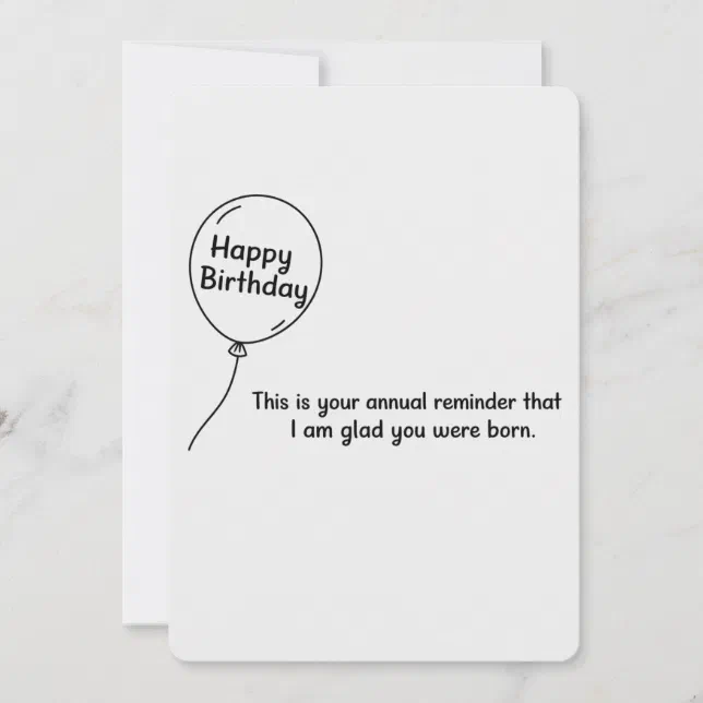 This Is Your Annual Reminder Funny Birthday Invitation | Zazzle