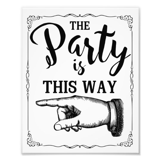 This way party wedding sign left arrow | Zazzle.co.uk
