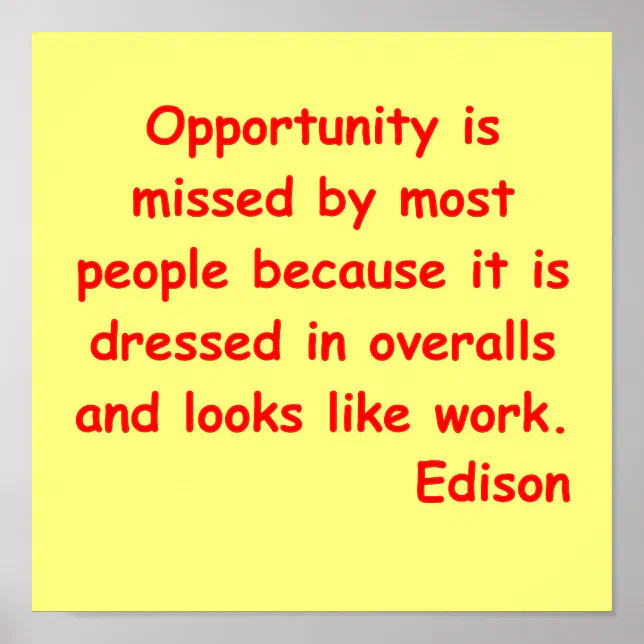 Thomas Edison quote Poster | Zazzle