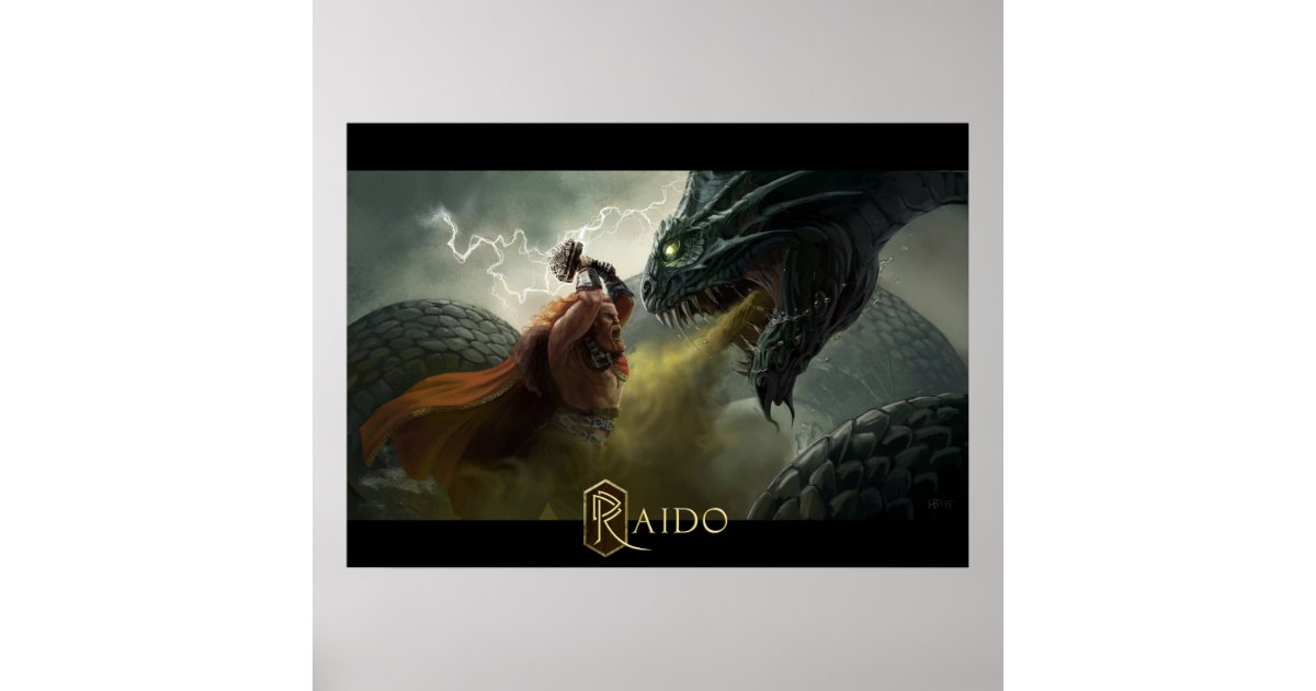 Thor Vs Jormungand Poster | Zazzle