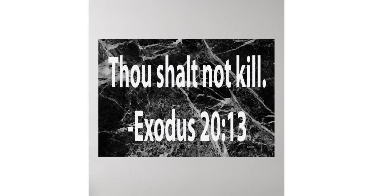 Thou Shalt Not Kill Poster | Zazzle